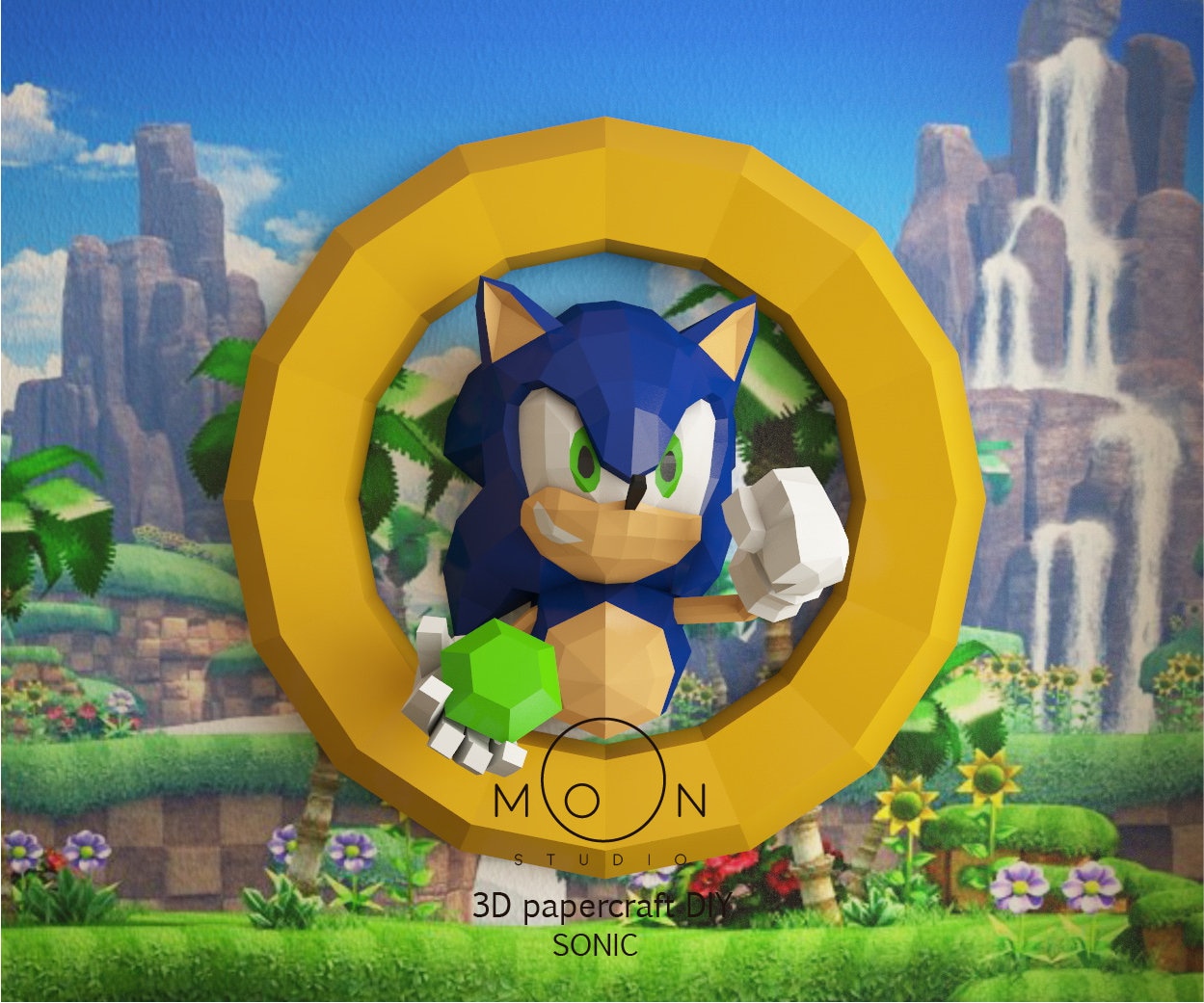 Sonic, DIY, Papercraft, PDF, Svg, Dxf, Low Poly, Cricut, Maker, Cameo ...