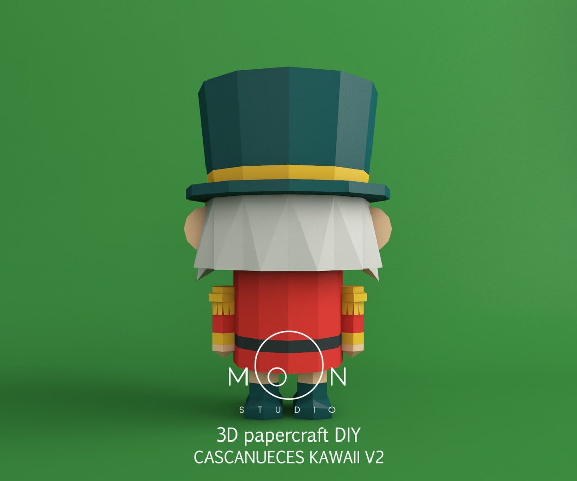 Kawaii Nutcrackers V2, DIY, Papercraft, PDF, Svg, Dxf, Low Poly, 3D ...