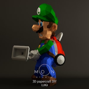 Luigi Mansion, DIY, Papercraft, PDF, Svg, Dxf, Low Poly, 3D Model ...