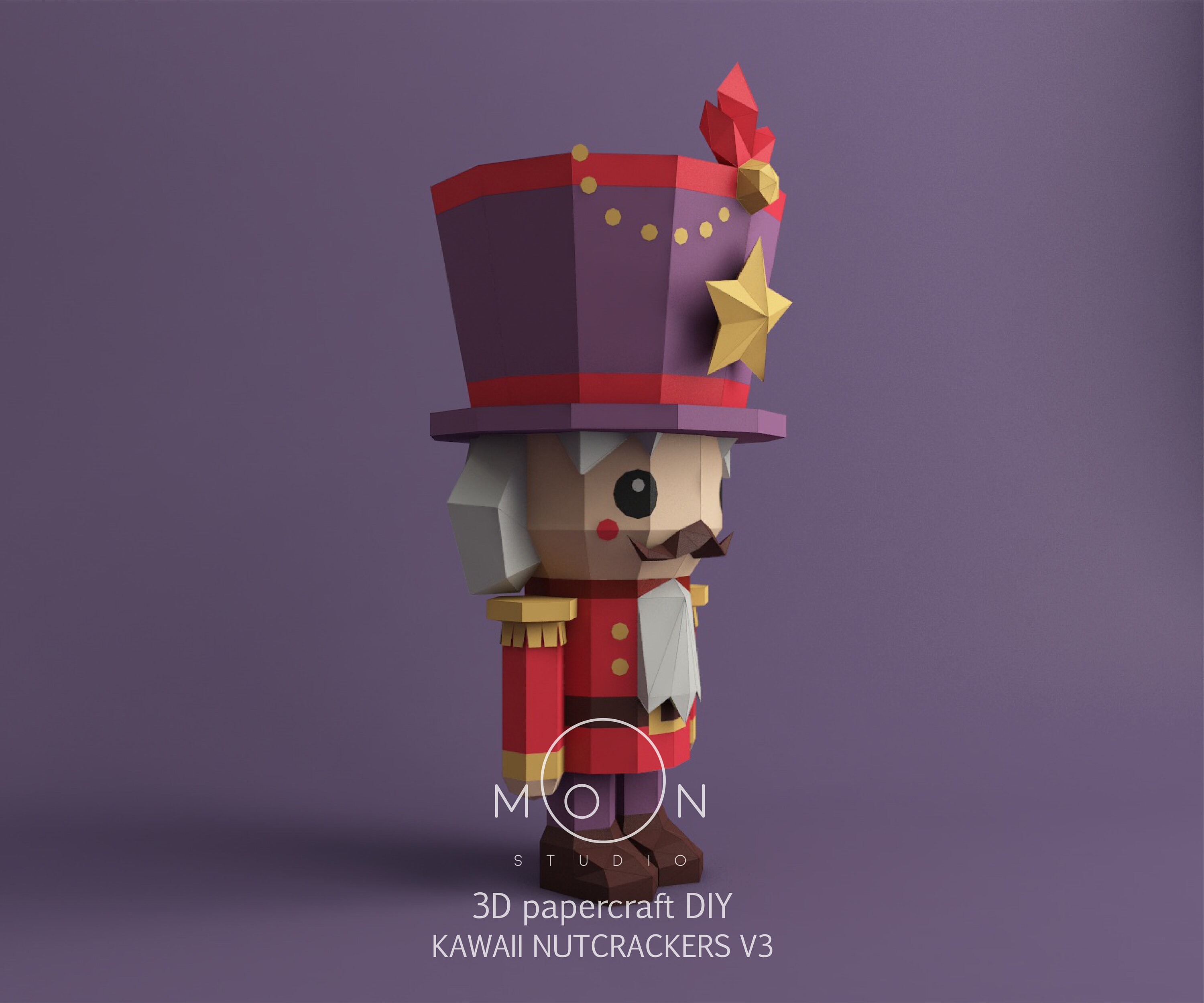 Kawaii Nutcrackers V3, DIY, Papercraft, PDF, Svg, Dxf, Low Poly, 3D ...