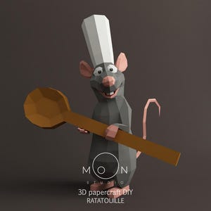 Ratatouille, DIY, Papercraft, PDF, Svg, Dxf, Cricut, Cameo, Low Poly ...