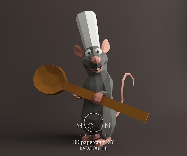 Ratatouille, DIY, Papercraft, PDF, Svg, Dxf, Cricut, Cameo, Low Poly ...