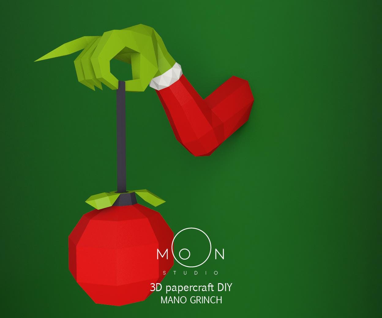Grinch Hand, DIY, Papercraft, PDF, Svg, Dxf, Low Poly, 3D Model, Craft ...