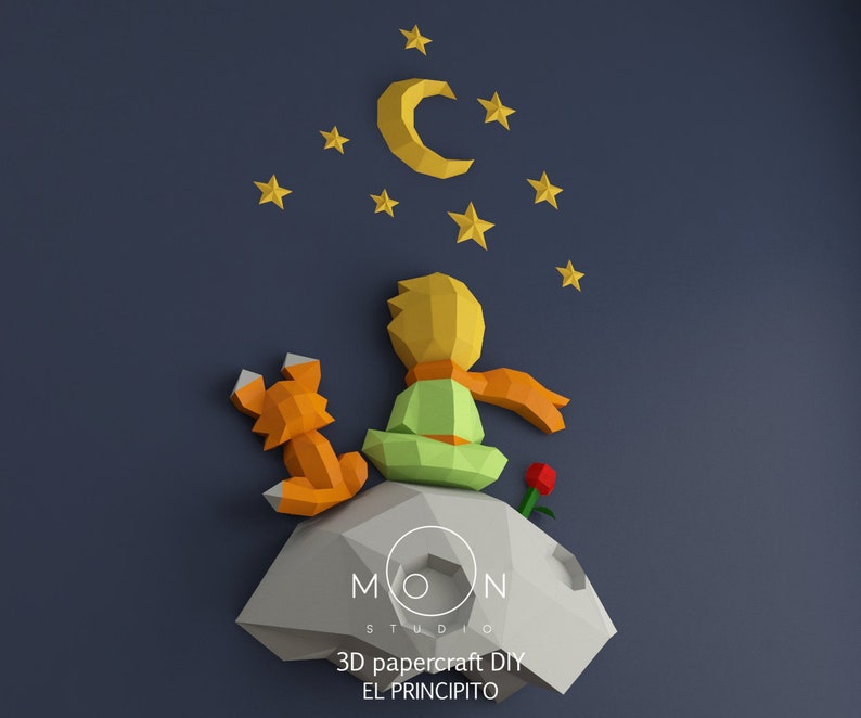 The Little Prince, DIY, Papercraft, PDF, Svg, Dxf, Low Poly, 3D Model ...
