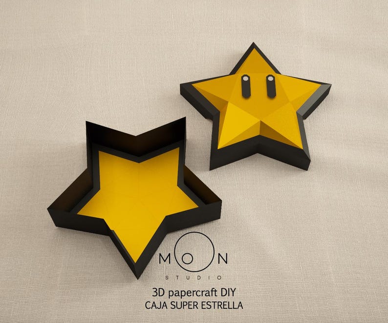 Super Star Box, DIY, Papercraft, PDF, Svg, Dxf, Low Poly, Craft, Paper ...