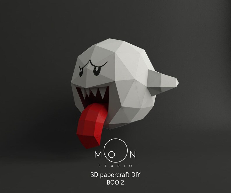 Boo Ghost, DIY, Papercraft, PDF, Svg, Dxf, Low Poly, Craft, Paper ...
