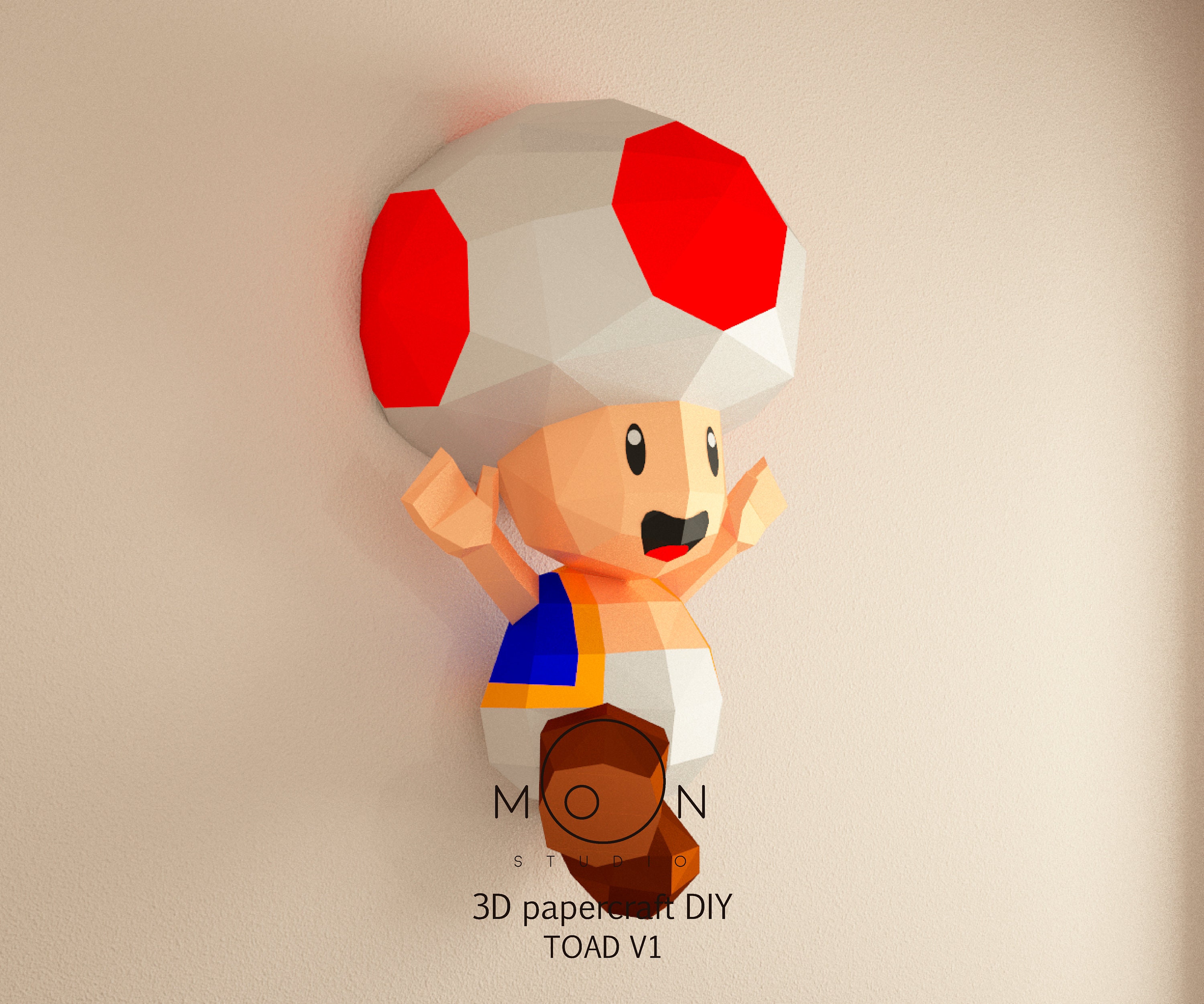 Toad V1, Wall Papercraft PDF, Dxf, Cameo, Svg, DIY, Low Poly Paper ...