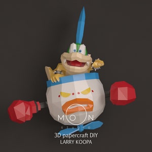 Larry Koopa, Wall Papercraft PDF, Dxf, Cameo, Svg, DIY, Low Poly Paper ...