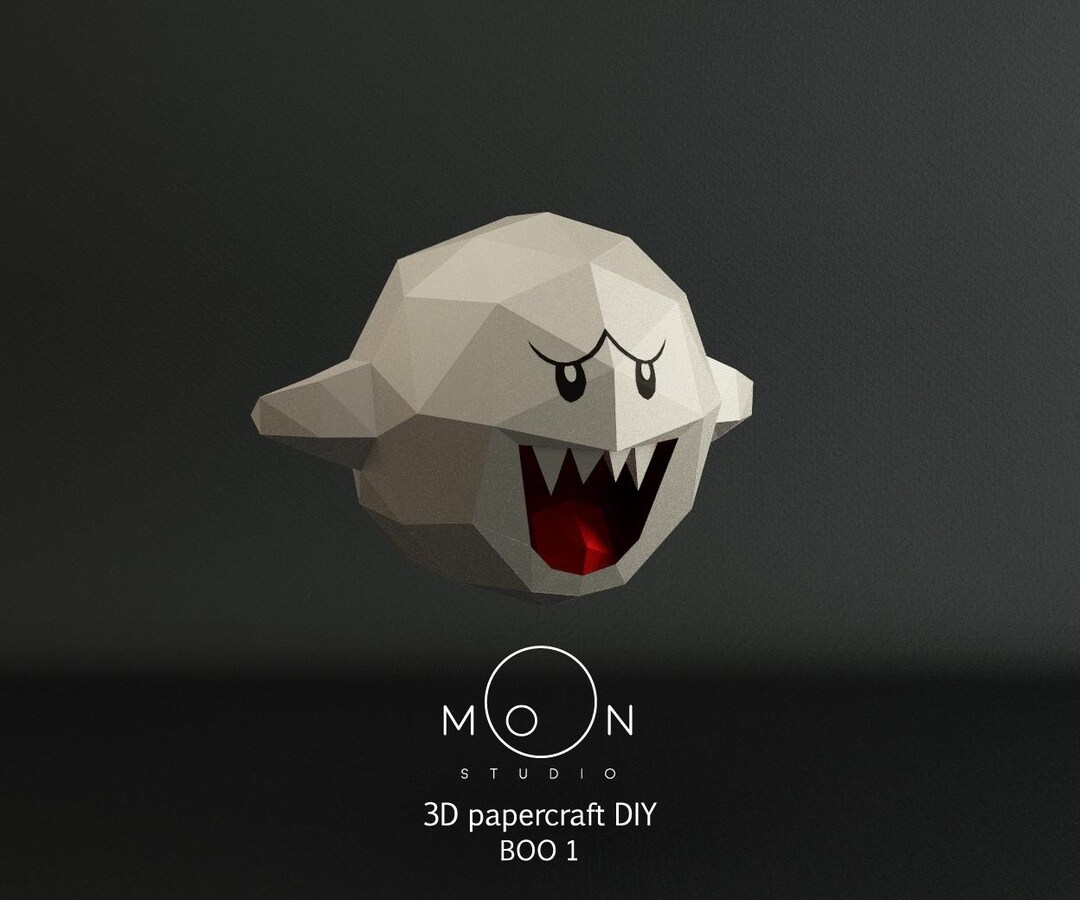 Boo Ghost, DIY, Papercraft, PDF, Svg, Dxf, Low Poly, Craft, Paper ...