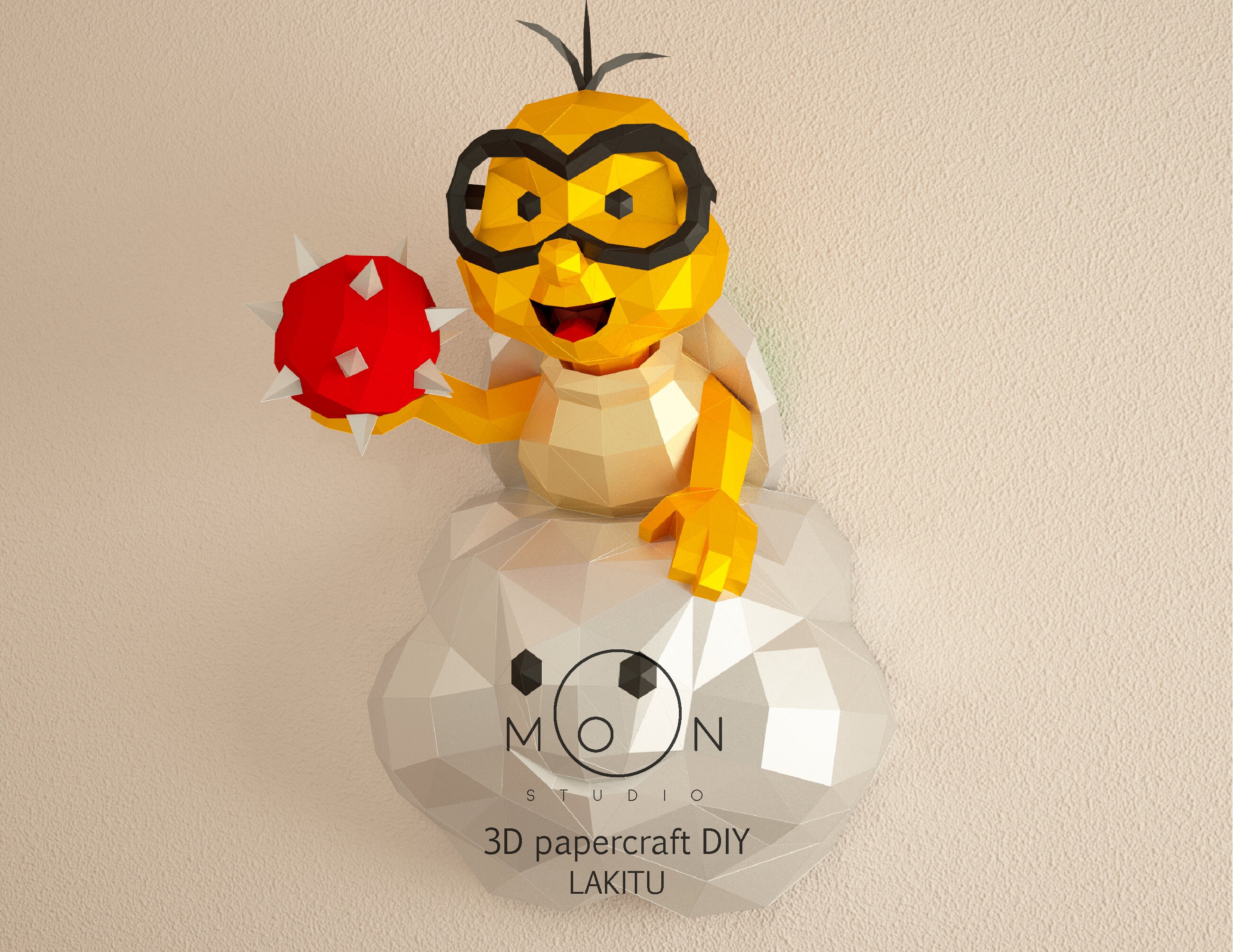 Lakitu, DIY, Papercraft, PDF, Svg, Dxf, Low Poly, 3D Model, Craft ...