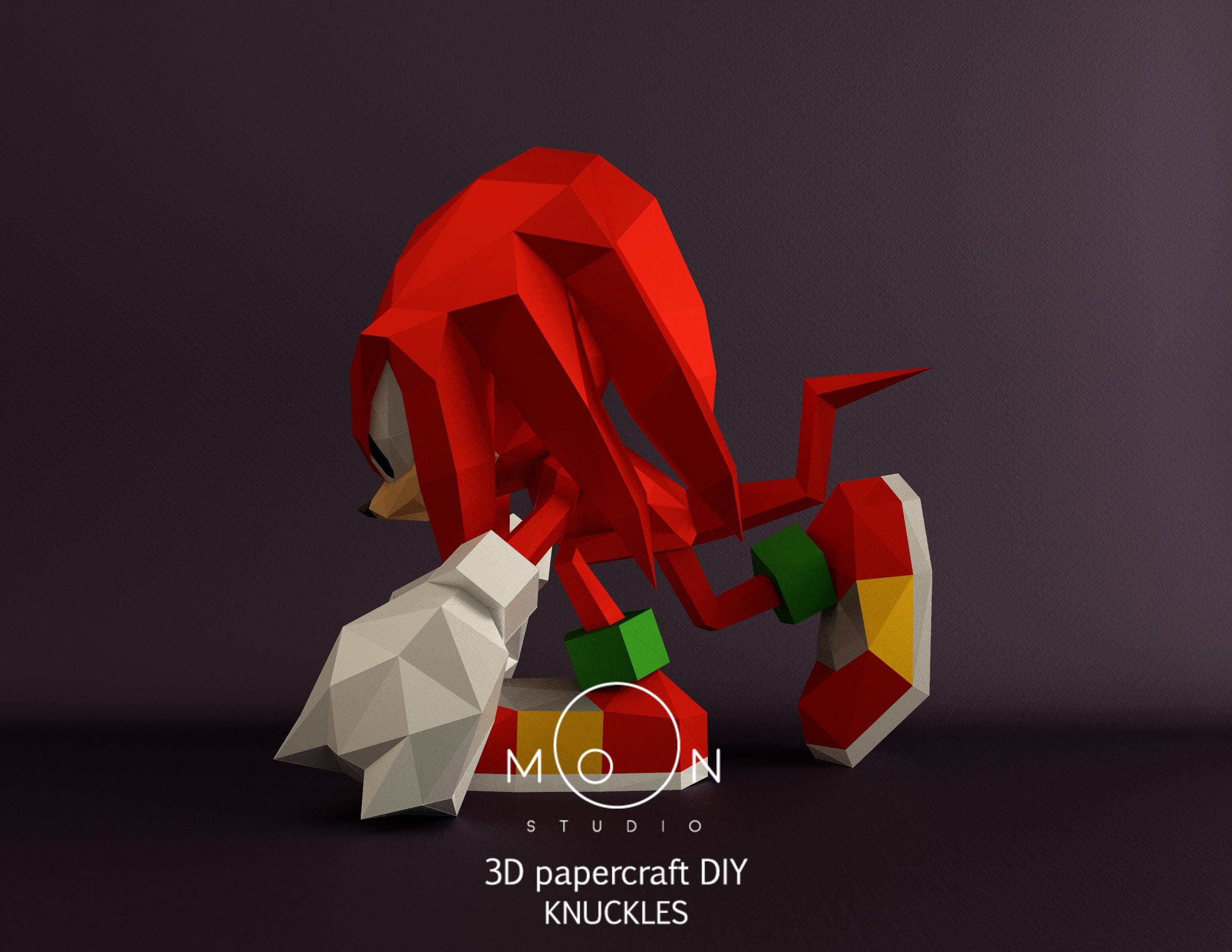 Knuckles, DIY, Papercraft, PDF, Svg, Dxf, Low Poly, Cricut, Maker ...