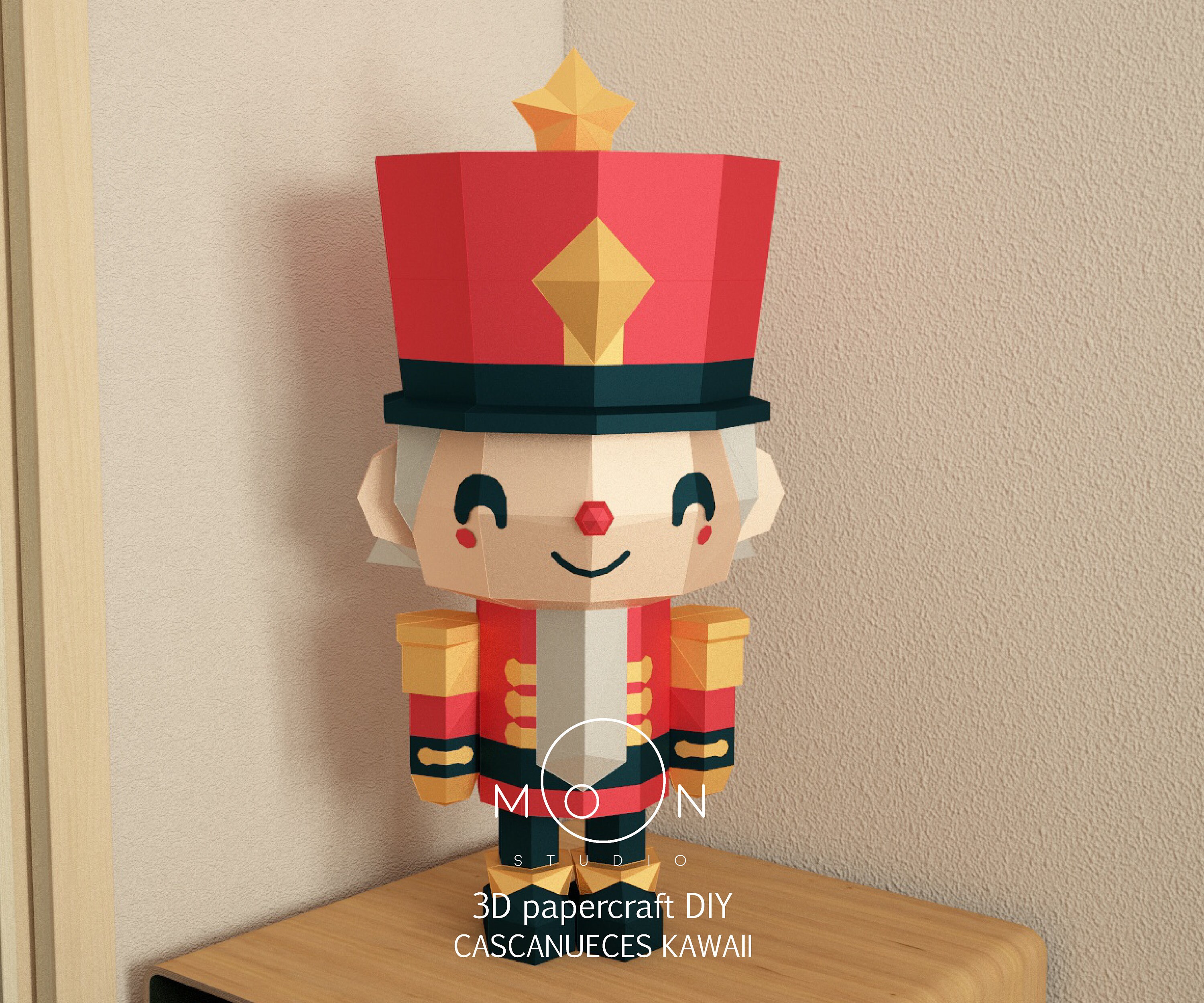 Kawaii Nutcrackers, DIY, Papercraft, PDF, Svg, Dxf, Low Poly, 3D Model ...