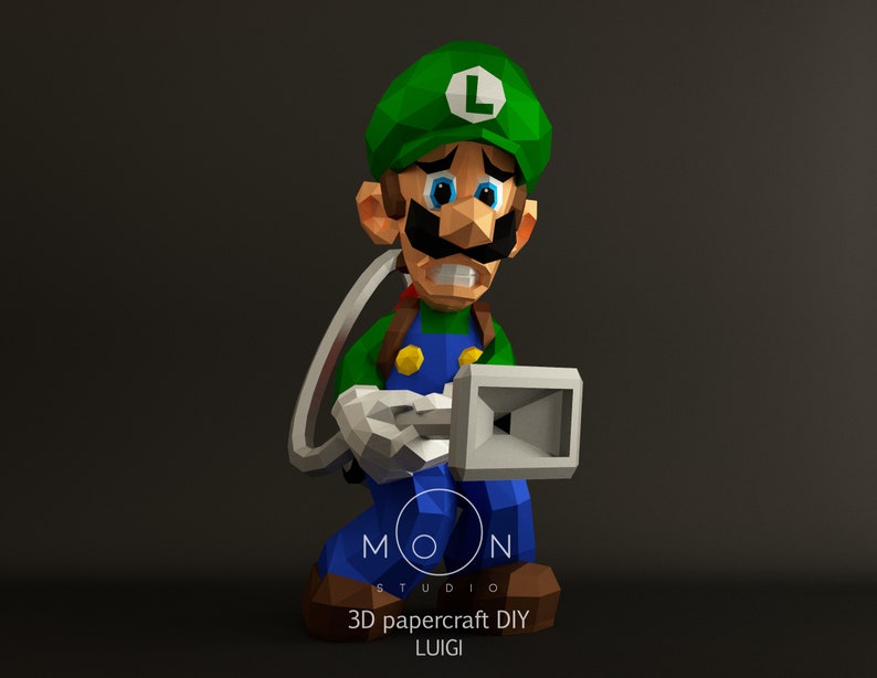Luigi Mansion, DIY, Papercraft, PDF, Svg, Dxf, Low Poly, 3D Model ...