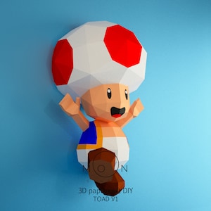 Toad V1, Wall Papercraft PDF, Dxf, Cameo, Svg, DIY, Low Poly Paper ...