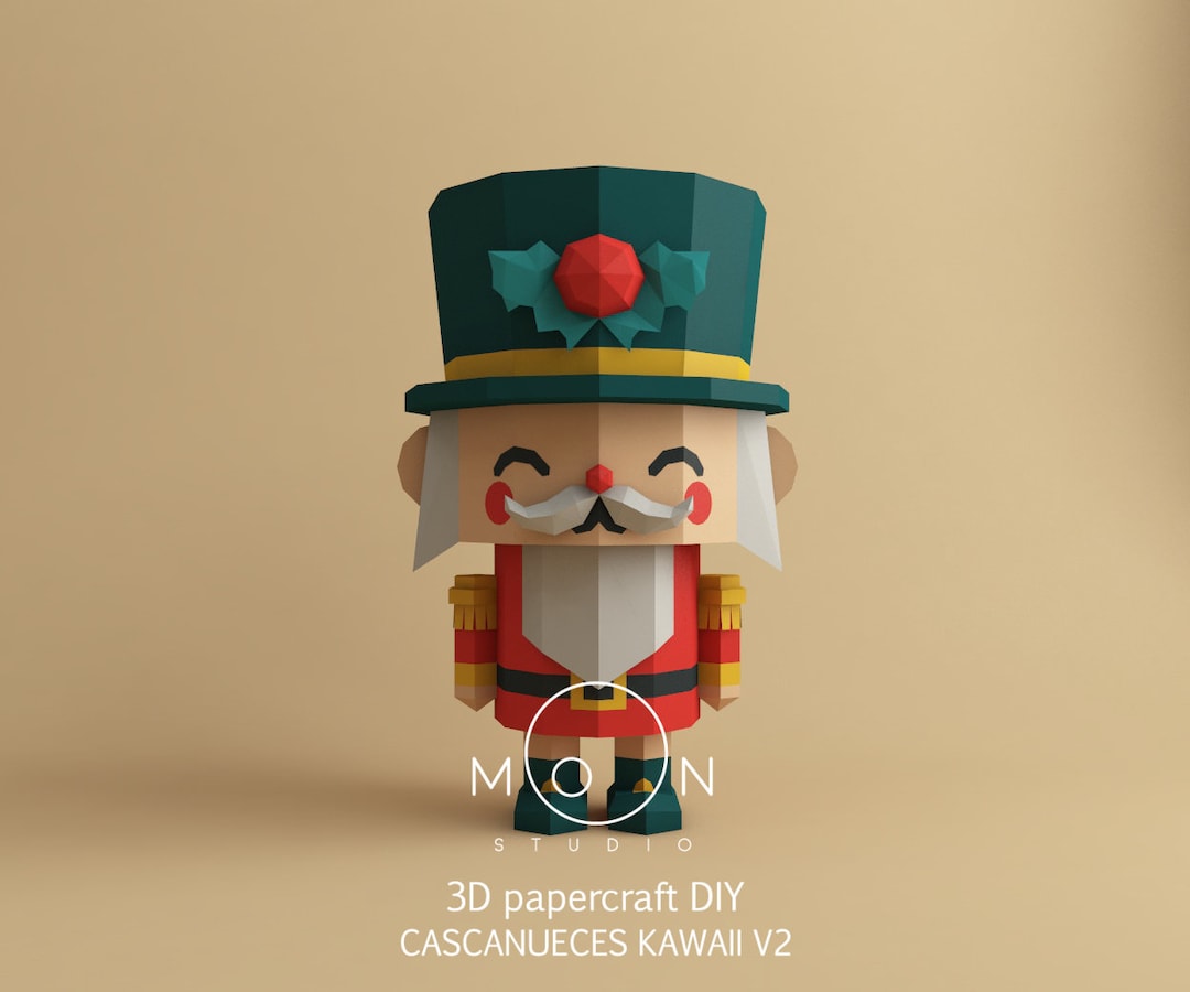 Kawaii Nutcrackers V2, DIY, Papercraft, PDF, Svg, Dxf, Low Poly, 3D ...