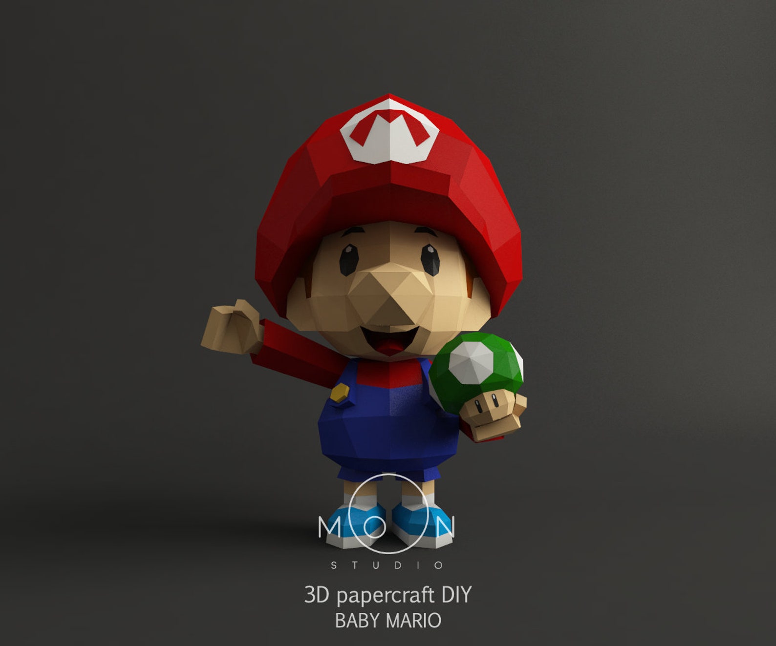 Baby Mario, DIY, Papercraft, PDF, Svg, Dxf, Low Poly, 3D Model, Craft ...