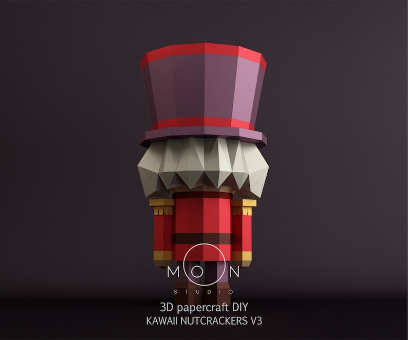 Kawaii Nutcrackers V3, DIY, Papercraft, PDF, Svg, Dxf, Low Poly, 3D ...