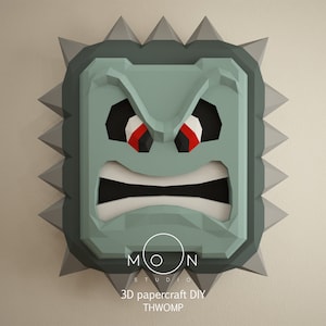 Thwomp, DIY, Papercraft, PDF, Svg, Dxf, Low Poly, 3D Model, Craft ...