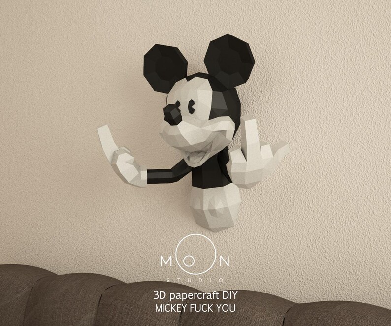 Mickey, DIY, Papercraft, Pdf, Svg, Dxf, Low Poly, 3D Model, Craft ...