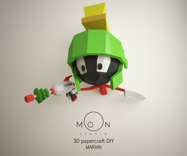 Marvin, The Martian, Wall PapercraftPDF, Dxf, Cameo, Svg Cricut Maker ...