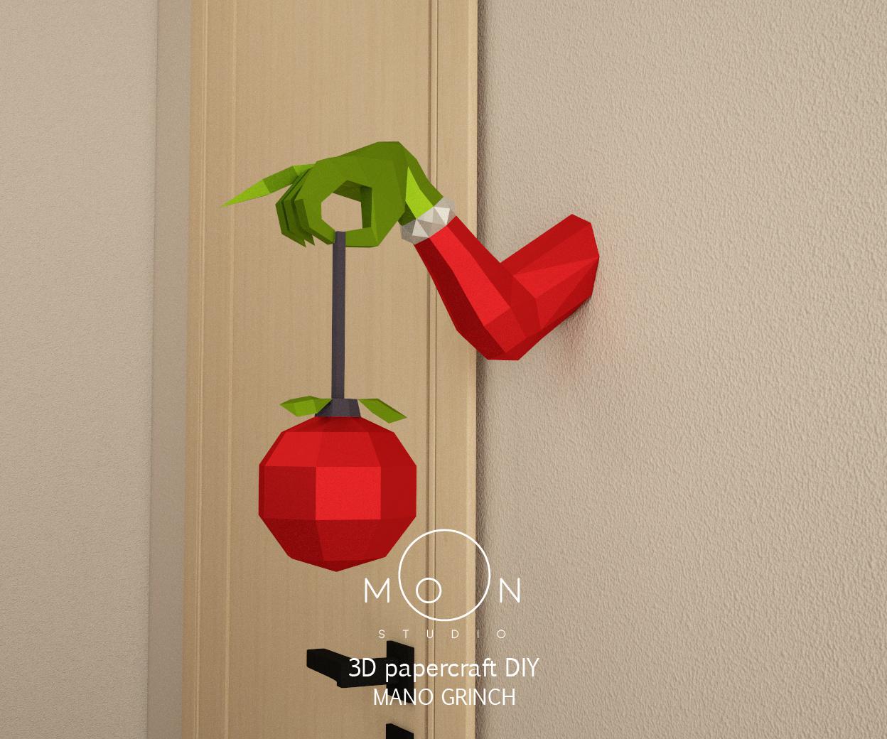 Grinch Hand, DIY, Papercraft, PDF, Svg, Dxf, Low Poly, 3D Model, Craft ...