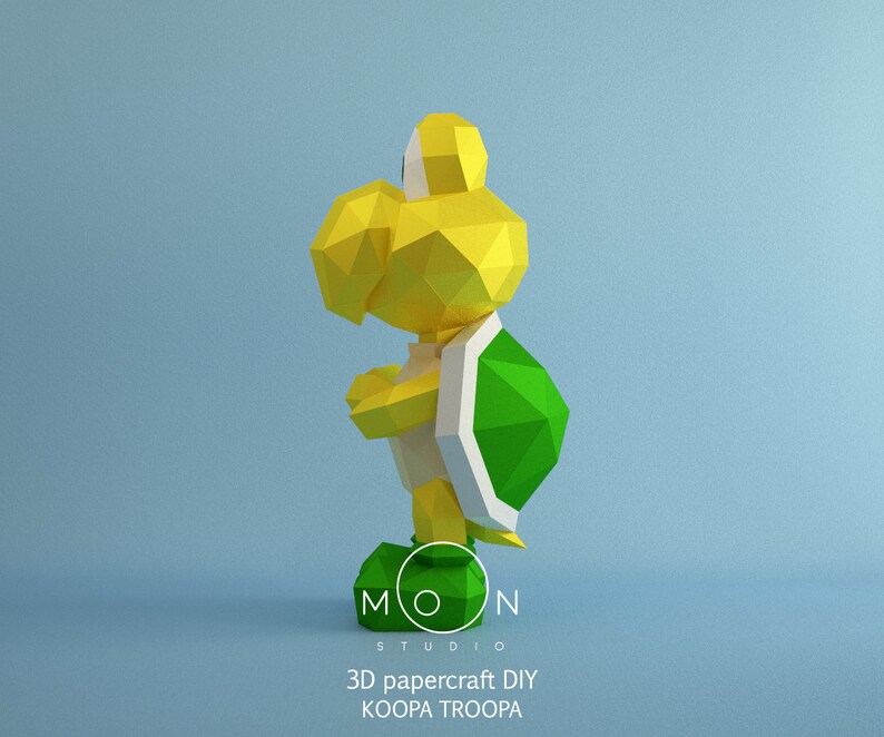 Koopa Troopa, Enemy, DIY, Papercraft, PDF, Svg, Dxf, Low Poly, 3D Model ...