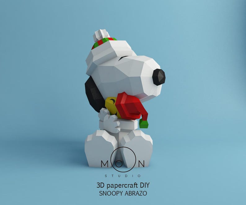 Snoopy abrazo, DIY, Papercraft, pdf, svg, dxf, Low Poly, 3D model ...