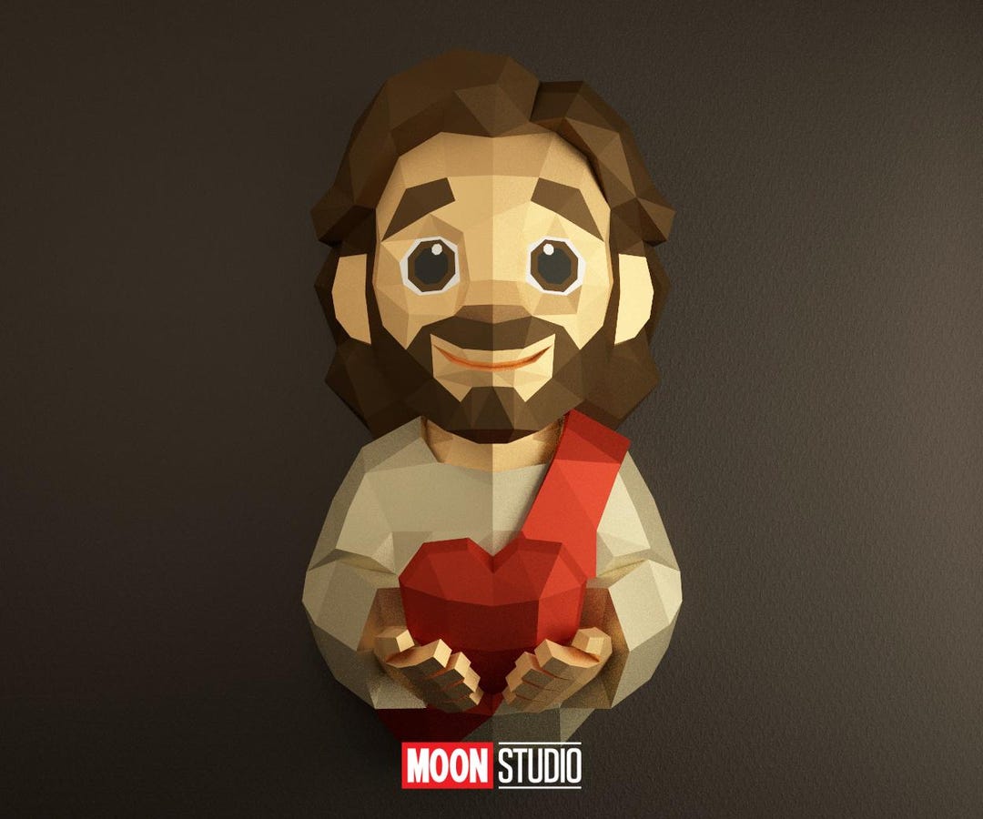 Jesus, DIY, Papercraft, PDF, Svg, Dxf, Low Poly, 3D Model, Craft ...