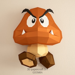 Goomba, DIY, Papercraft, PDF, Svg, Dxf, Low Poly, 3D Model, Craft ...