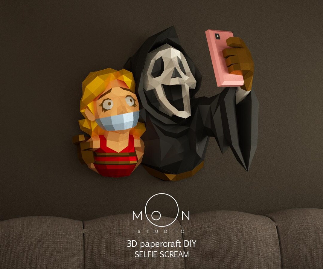 Scream Selfie, Scary Movie, DIY Decor, Horror, Humor, Movie, Paper Art ...