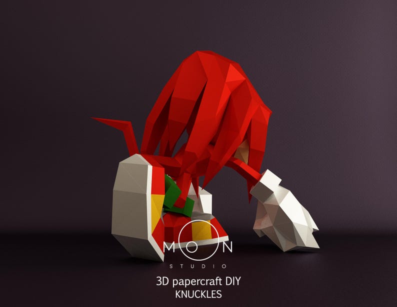 Knuckles, DIY, Papercraft, PDF, Svg, Dxf, Low Poly, Cricut, Maker ...