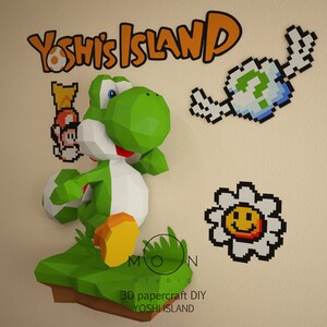 Yoshi Island, DIY, Papercraft, PDF, Svg, Dxf, Low Poly, 3D Model, Craft ...