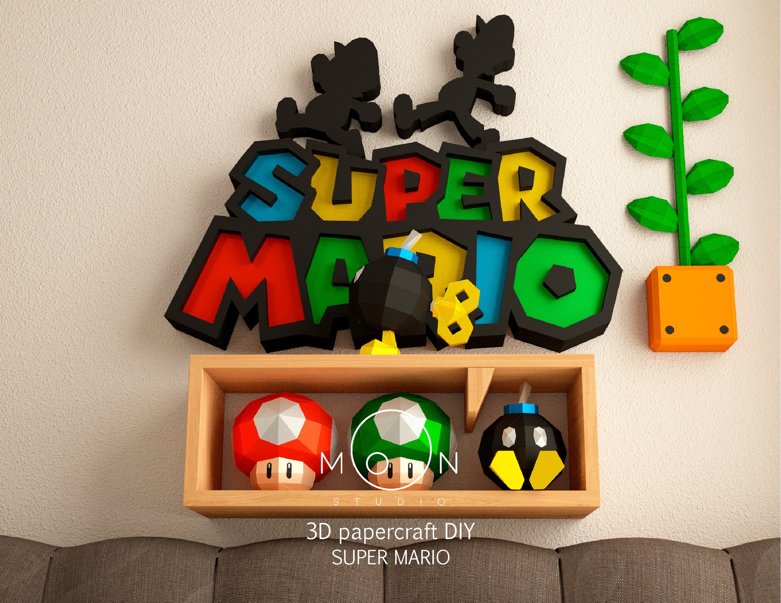 Sup3r M4r10, DIY, Papercraft, PDF, Svg, Dxf, Low Poly, 3D Model, Craft ...