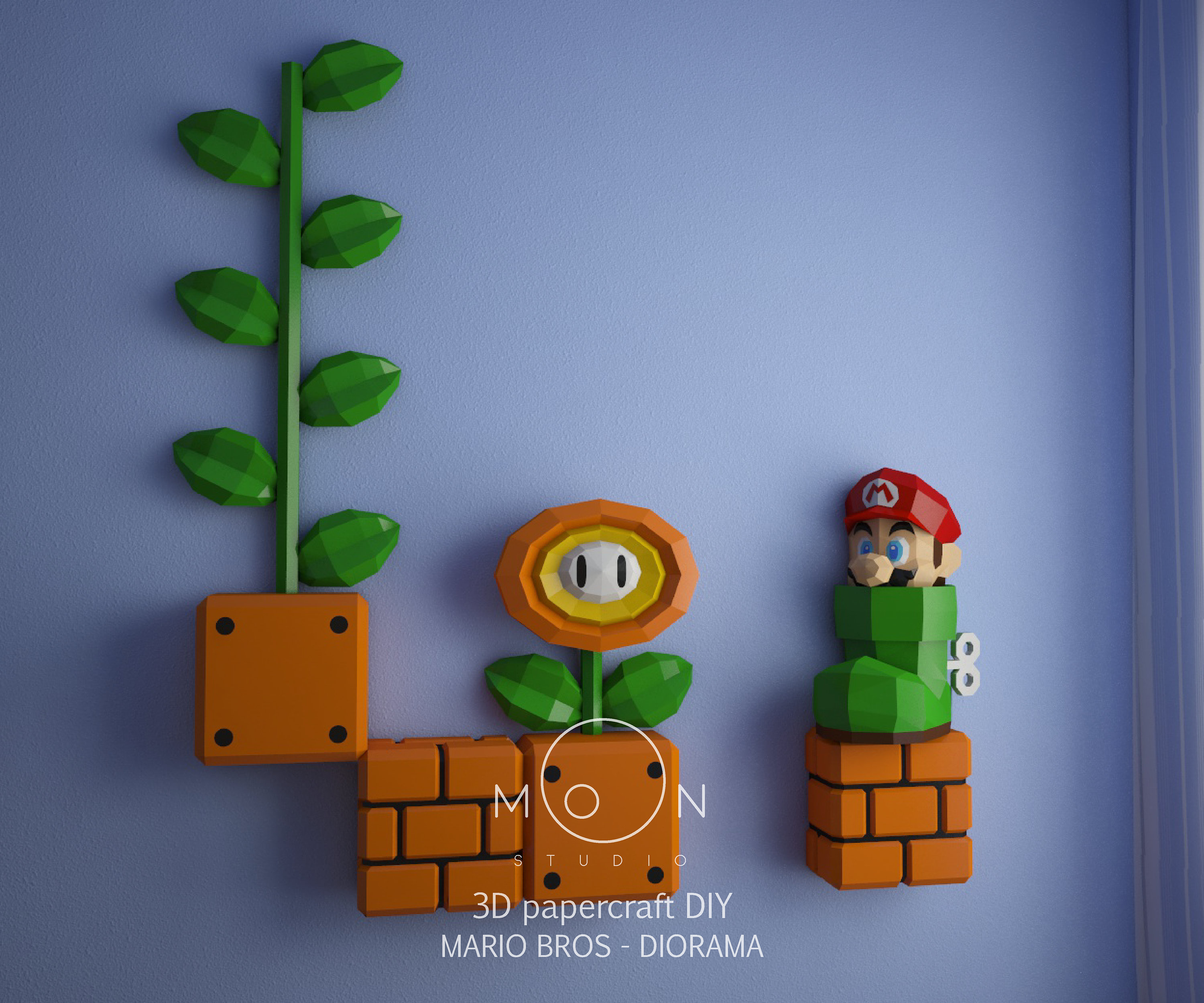 M4r10 Br05, DIY, Papercraft, PDF, Svg, Dxf, Low Poly, 3D model, Craft ...