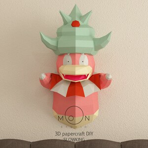 Slowking, DIY, Papercraft, Low Poly, 3D Model, DXF, SVG, Pokemon ...