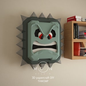 Thwomp, DIY, Papercraft, PDF, Svg, Dxf, Low Poly, 3D Model, Craft ...