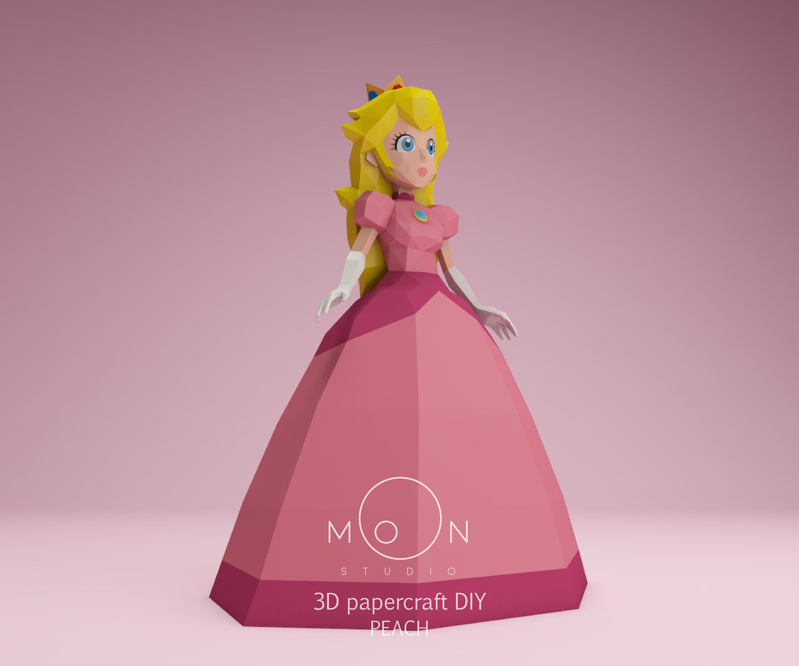 Peach, Princess, DIY, Papercraft, PDF, Svg, Dxf, Low Poly, 3D Model ...