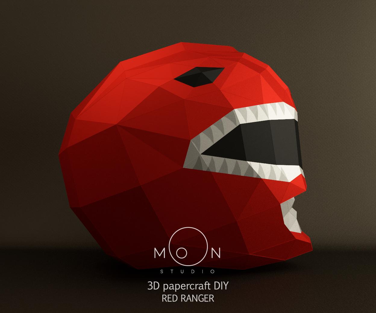 Red Ranger, DIY, Papercraft, PDF, Svg, Dxf, Low Poly, Cricut, Maker ...