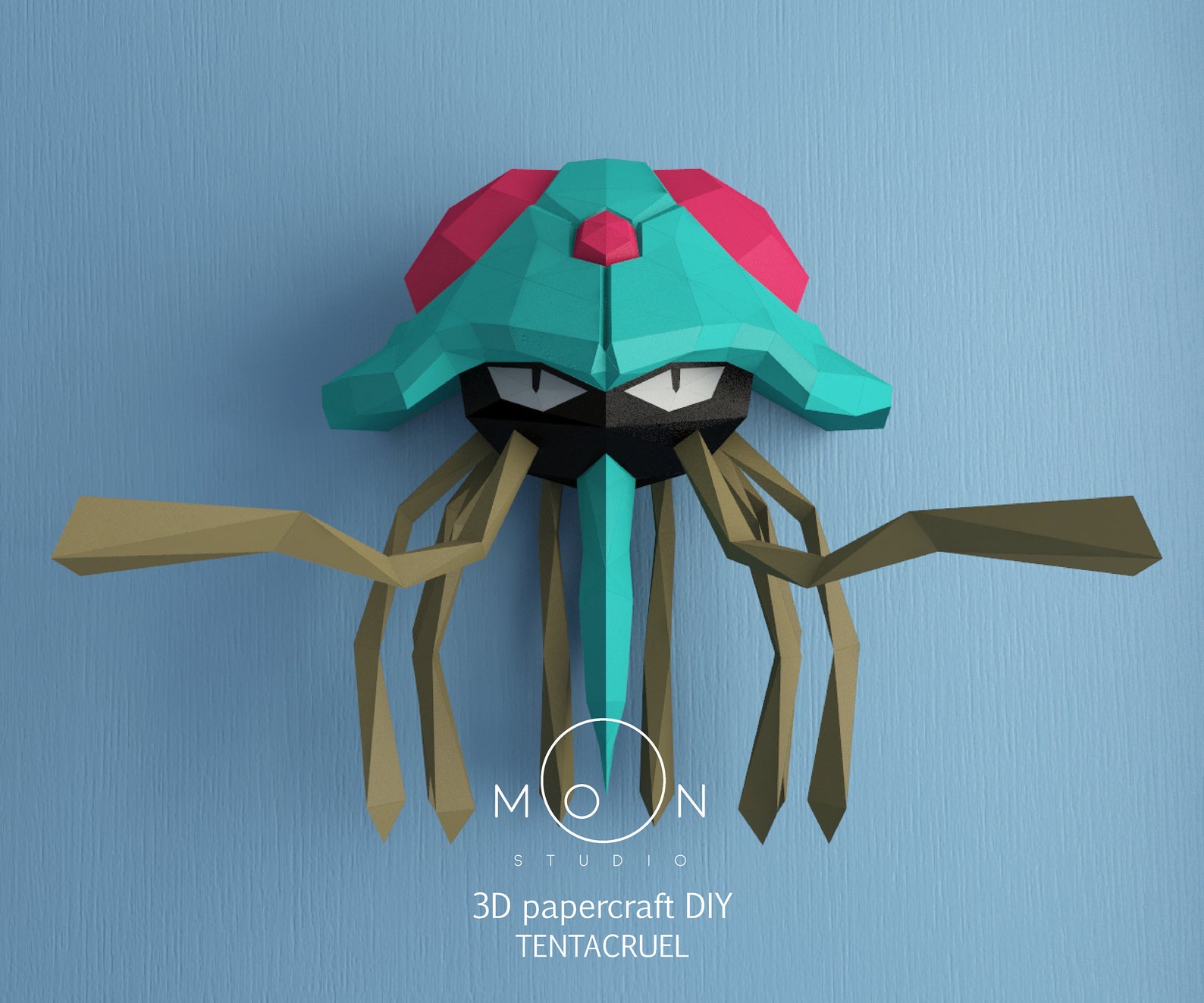Tentacruel, DIY, Papercraft, Low Poly, 3D Model, DXF, SVG, Pokemon ...