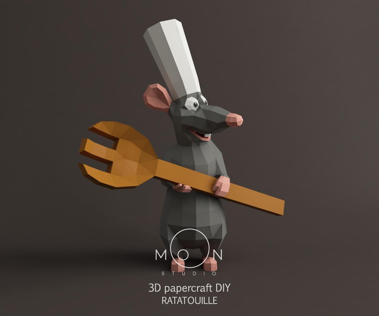 Ratatouille, DIY, Papercraft, PDF, Svg, Dxf, Cricut, Cameo, Low Poly ...