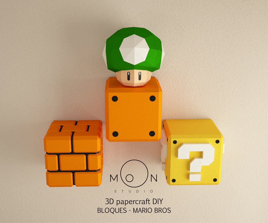 Blocks, DIY, Papercraft, PDF, Svg, Dxf, Low Poly, 3D Model, Craft ...