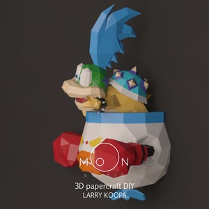 Larry Koopa, Wall Papercraft PDF, Dxf, Cameo, Svg, DIY, Low Poly Paper ...