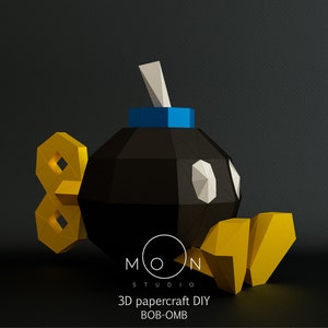 Bob-omb, DIY, Papercraft, PDF, Svg, Dxf, Low Poly, 3D Model, Craft ...