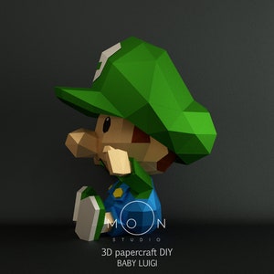 Baby Luigi, DIY, Papercraft, PDF, Svg, Dxf, Low Poly, 3D Model, Craft ...