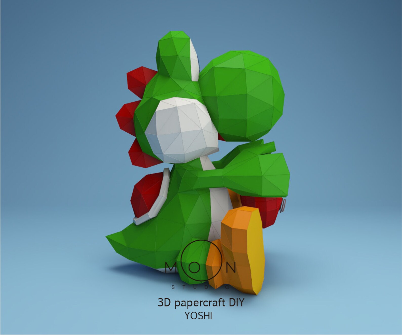 Yoshi Te Amo, DIY, Papercraft, PDF, Svg, Dxf, Low Poly, 3D Model, Craft ...