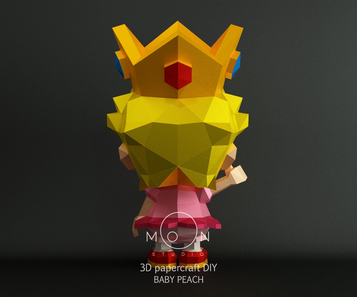 Baby Peach, DIY, Papercraft, PDF, Svg, Dxf, Low Poly, 3D Model, Craft ...