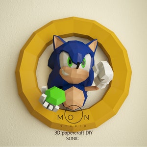 Sonic, DIY, Papercraft, PDF, Svg, Dxf, Low Poly, Cricut, Maker, Cameo ...