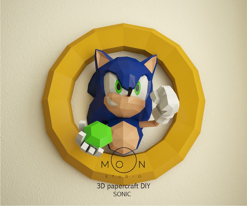 Sonic, DIY, Papercraft, PDF, Svg, Dxf, Low Poly, Cricut, Maker, Cameo ...