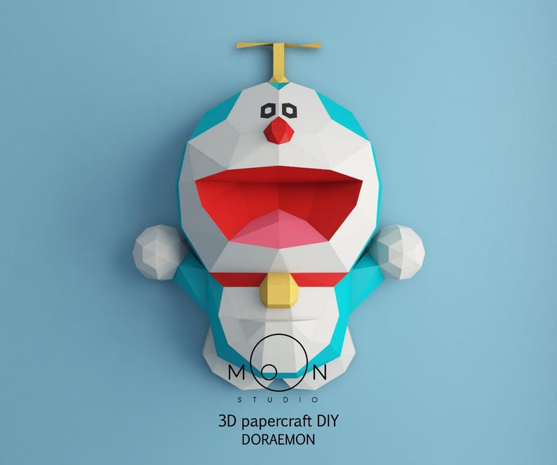 Doraemon, DIY, Papercraft, Pdf, Svg, Dxf, Low Poly, 3D Model, Craft ...