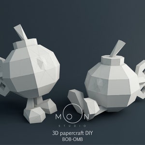 Bob-omb, DIY, Papercraft, PDF, Svg, Dxf, Low Poly, 3D Model, Craft ...